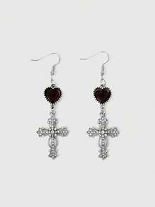 ROMWE 1 Pair Of Gothic Retro Exaggerated Personalized Wind Black Love ...