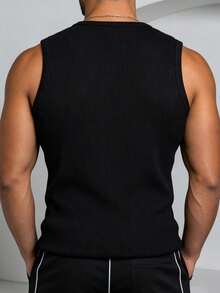 Lalippa Men's Solid Color Zipper Design Casual Fashion Vest, Spring ...