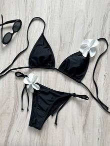 Bonvoyette Conjunto de Maiô Bikini Triângulo Feminino Springbreak para ...