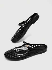 CUCCOO BIZCHIC Women's Square Toe Crystal Flat Sandals, Fashion Beach ...