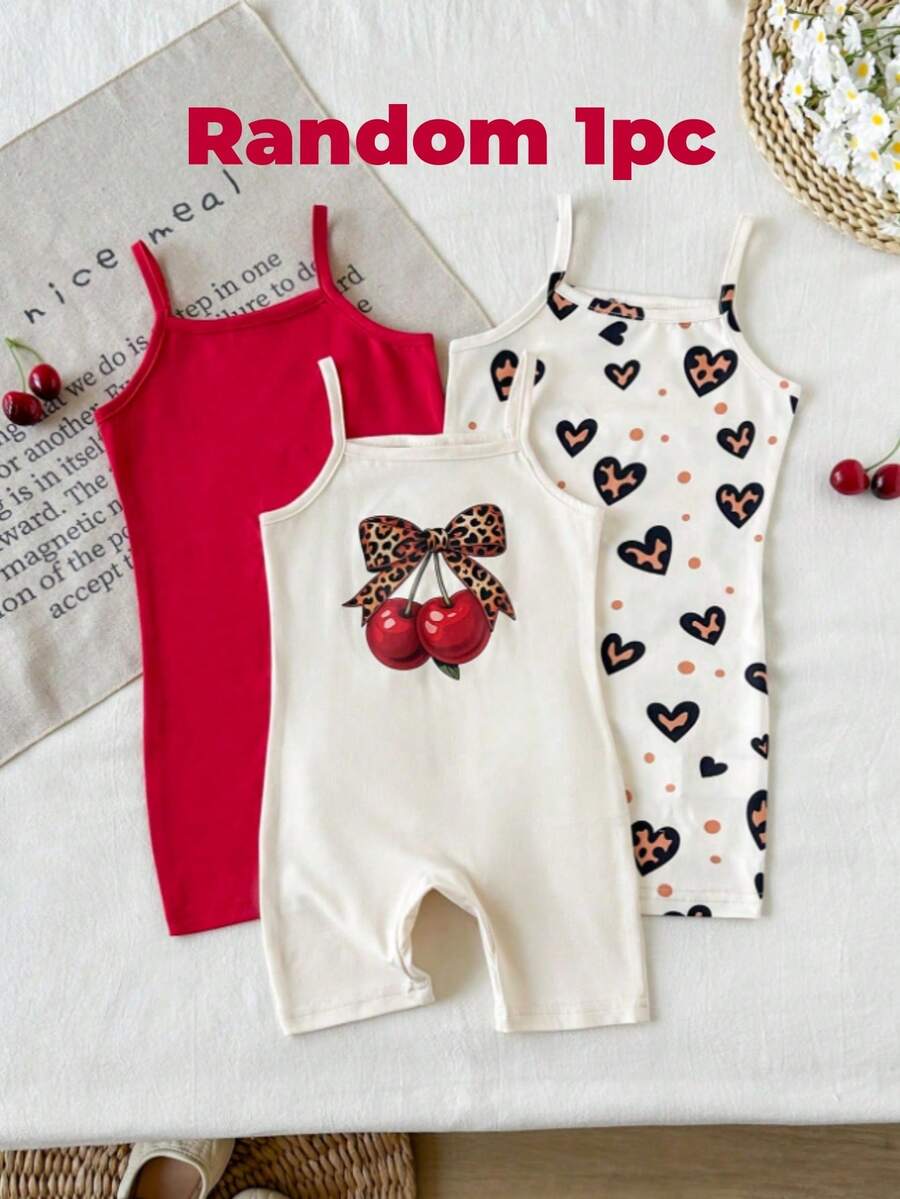 SHEIN Baby Girls Summer Sweet Lady Knit Camisole Slim Fit Romper for ...