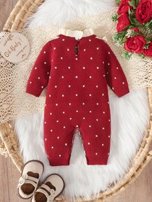 SHEIN Baby Girls Sweater Onesies, Soft & Comfortable Knitted Lace Heavy ...