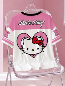 HELLO KITTY AND FRIENDS | SHEIN Plus Size Women's Cartoon Print Round ...