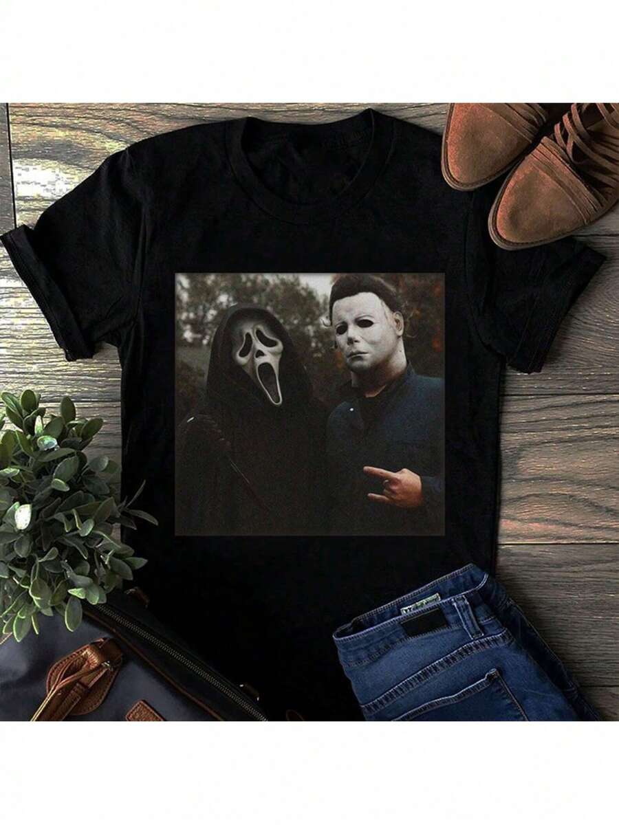 Vintage Michael Myer & Ghostface Halloween Shirt - Retro Michael Myer Shirt - Horror Movie Shirt ...