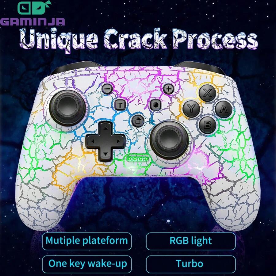 GAMINJA GAMINJA NS015 Wireless Gamepad, Six-Axis Gyroscope, Dual ...