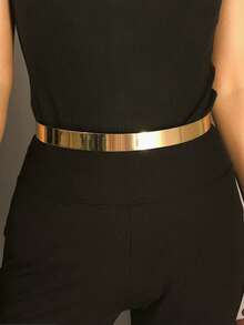 1-2pcs Women Metal Waist Chain Cinch Belt, Versatile Gold Color Metal ...