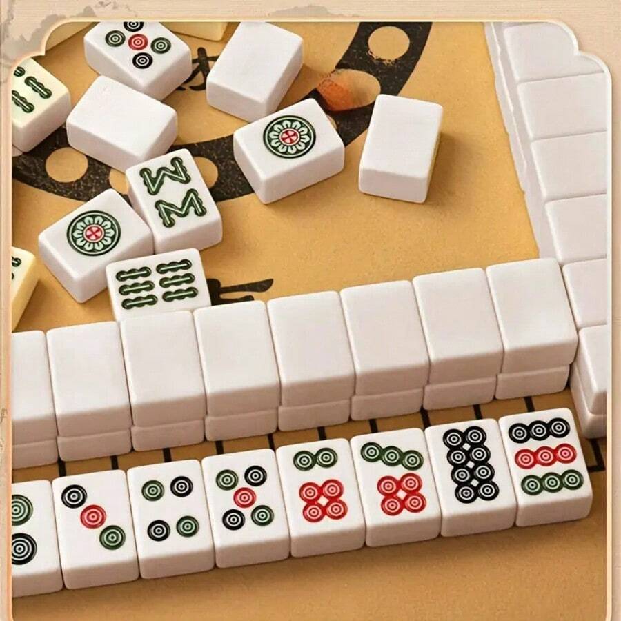 Professional Chinese Mahjong Game Set Double Happiness (Green) With 146 ...