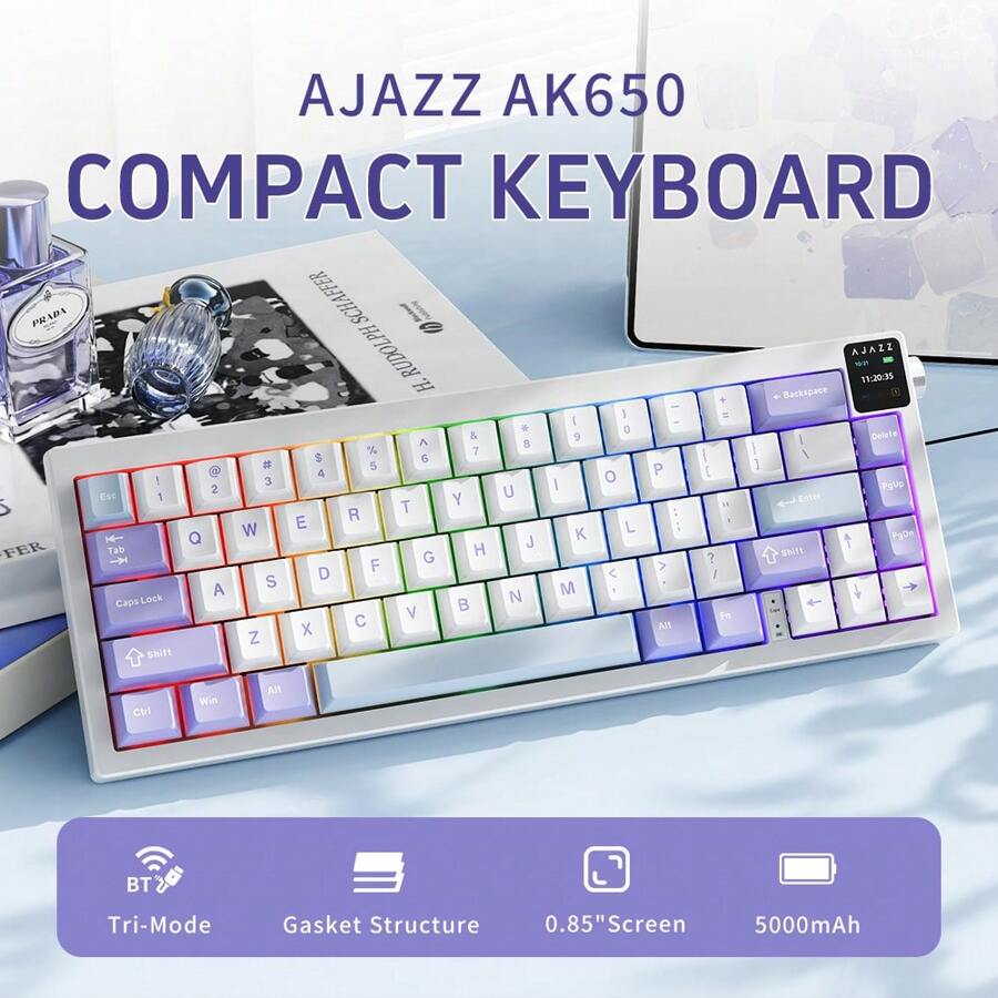 AJAZZ AJAZZ AK650 Wireless Three-Mode Mechanical Keyboard 65 Equipped With E-Sports Game With ...