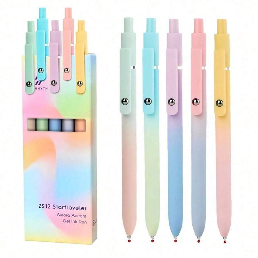 Multicolor Color Press Type Quick Drying Carbon Gel Pen,Rainbow Hand ...