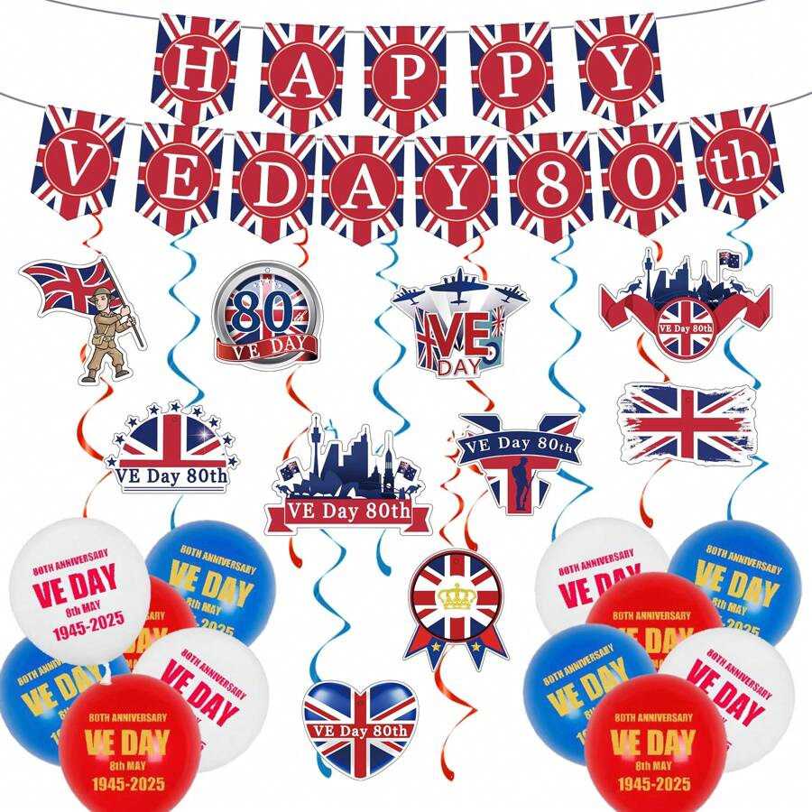 VE Day 80th Anniversary Decorations 2025 80 Years Victory In Europe ...