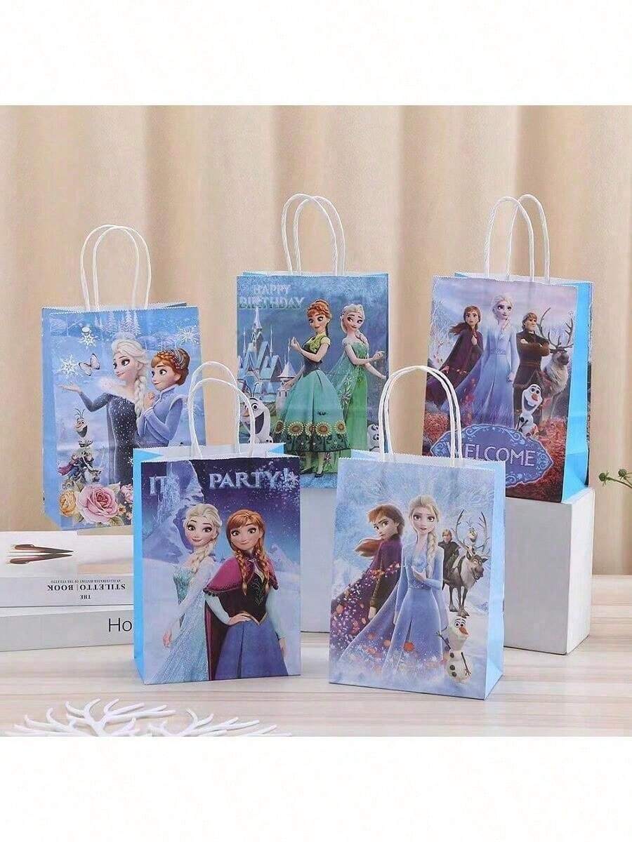 Disney 5pcs Disney Frozen Paper Tote Bags Gift Bags, Elsa Princess Tote ...