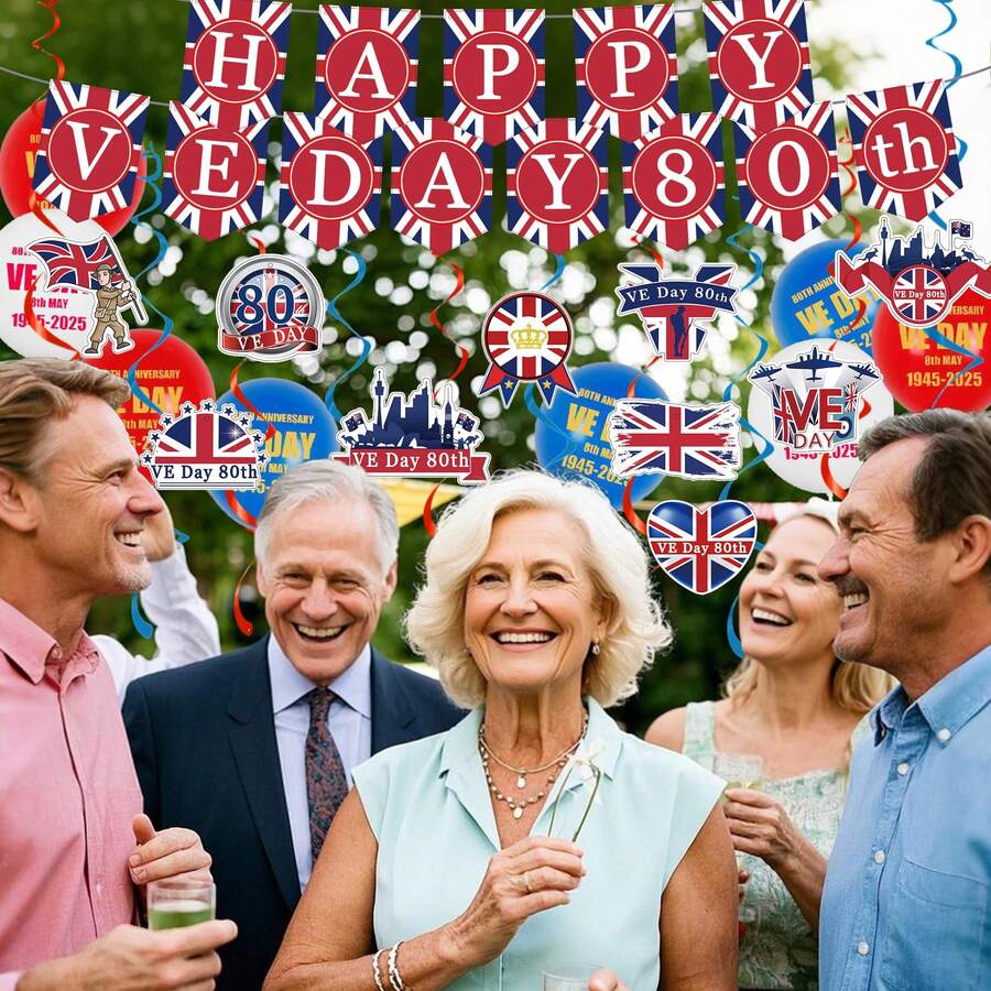 VE Day 80th Anniversary Decorations 2025 80 Years Victory In Europe ...
