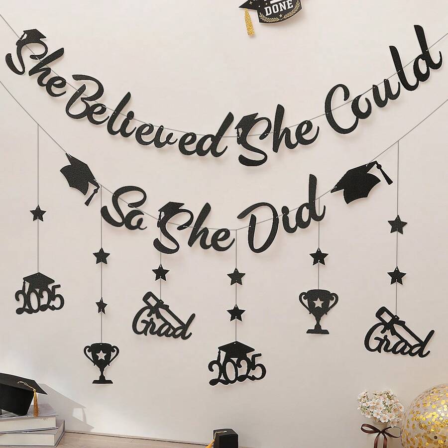 She Believed She Could So She Did Graduate 2025 Celebration Banner ...