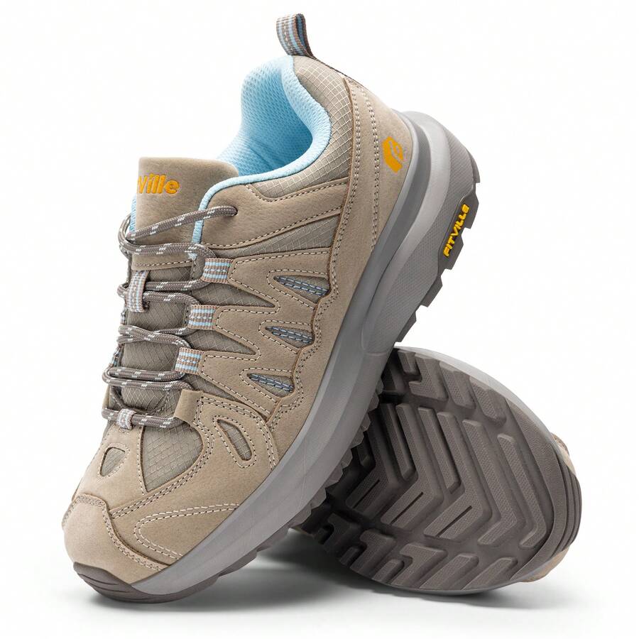 FitVille Women's Non-Slip Hiking Trekking Shoes Extra Wide Fit Walking ...