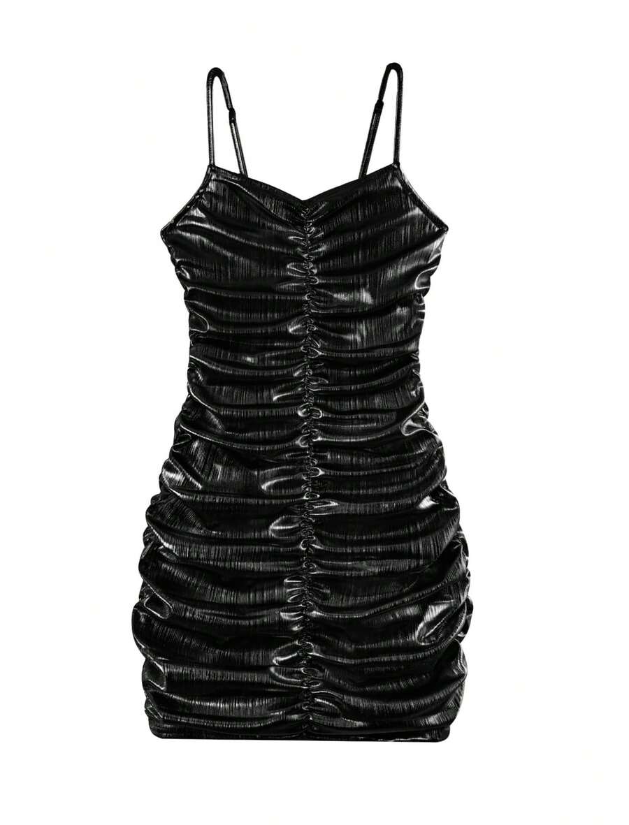 EXARUS EXARUS Girls Ruched Bodycon Dress Double Lined Teen Tween Tight ...