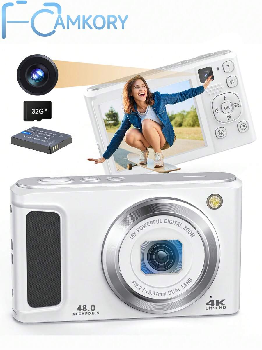 CAMKORY Caméra numérique 4K CAMKORY, caméra compacte pour vlogging de ...