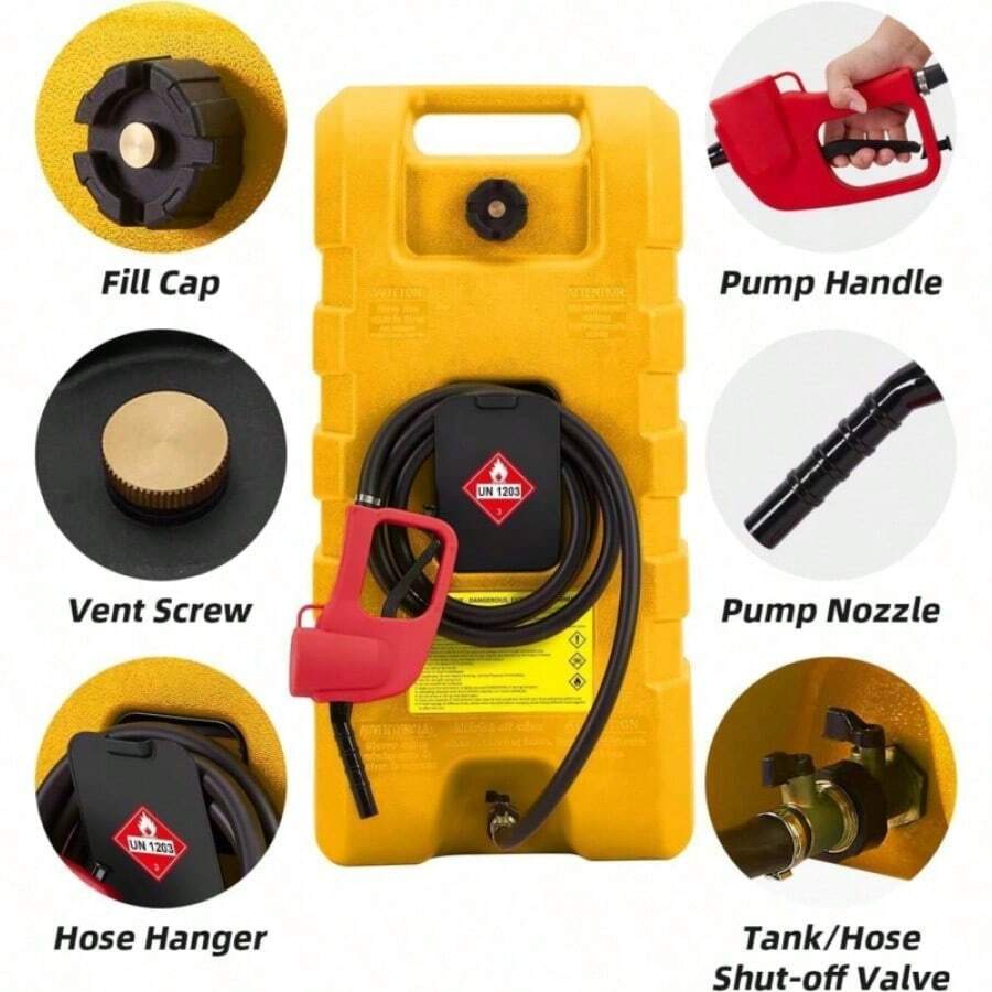 15 Gallon Fuel Caddy Portable Gas Storage Tank Container With Hand Pump ...