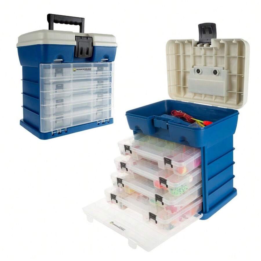 Fishing Tackle Box Tool Box Storage Compartments Portable Adjustable ...