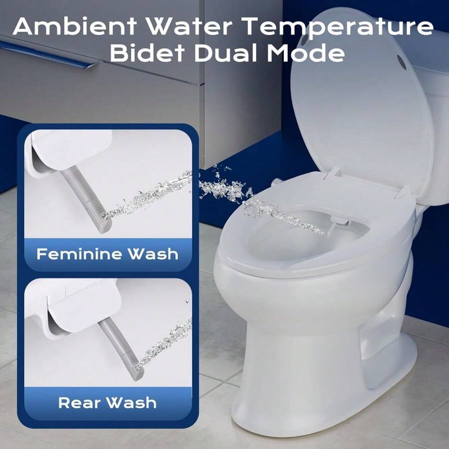 Bidet Toilet Seat With Quiet-Close, Non-Electric Bidet Toilet Seat With Self Cleaning Dual ...