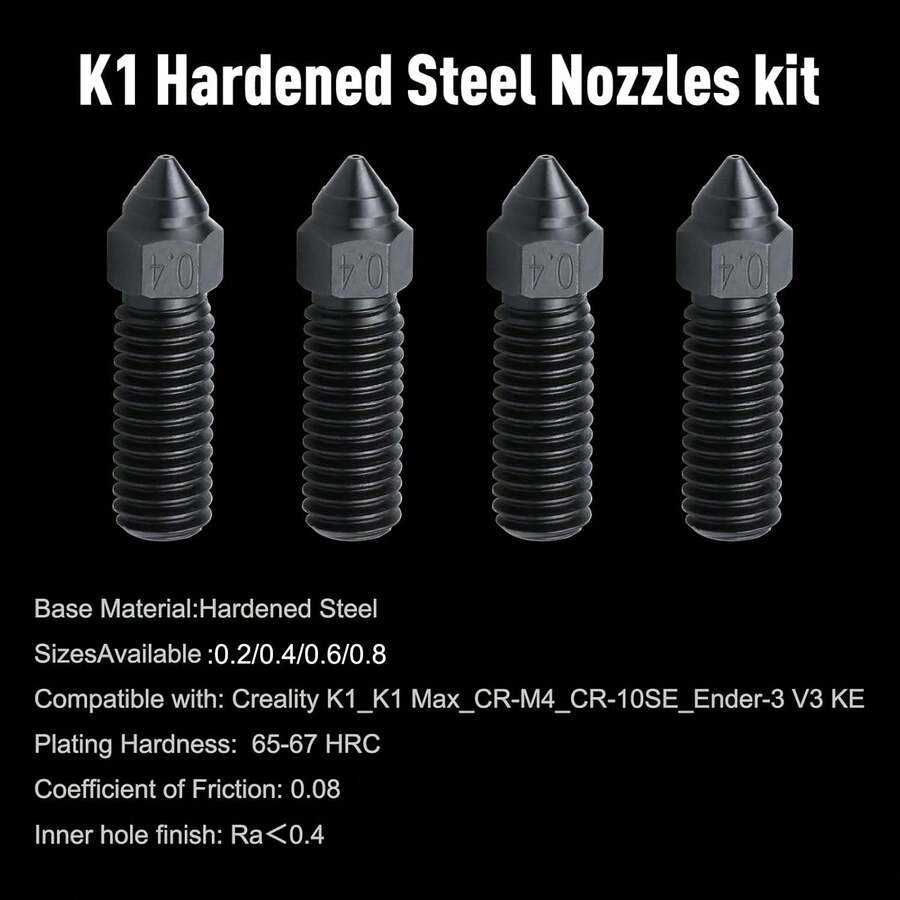 Nozzle For Creality K1 K1 Max Ender 3 V3 KE Bimetal Hardened Steel ...