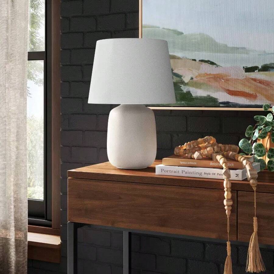 Linen Drum Lamp Shade White | SHEIN USA