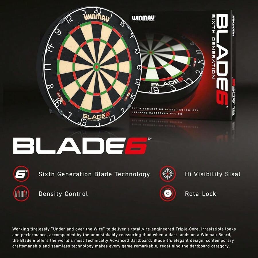 Deluxe Edition Darts Blade 6 Professional Bristle Dartboard With ...