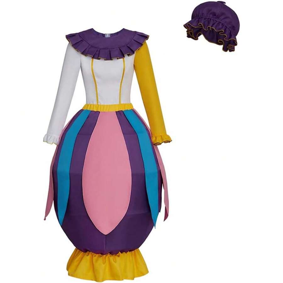 Mrs Potts Costume Adult Beauty Princess Mrs Teapot Cosplay Dress Outfit ...