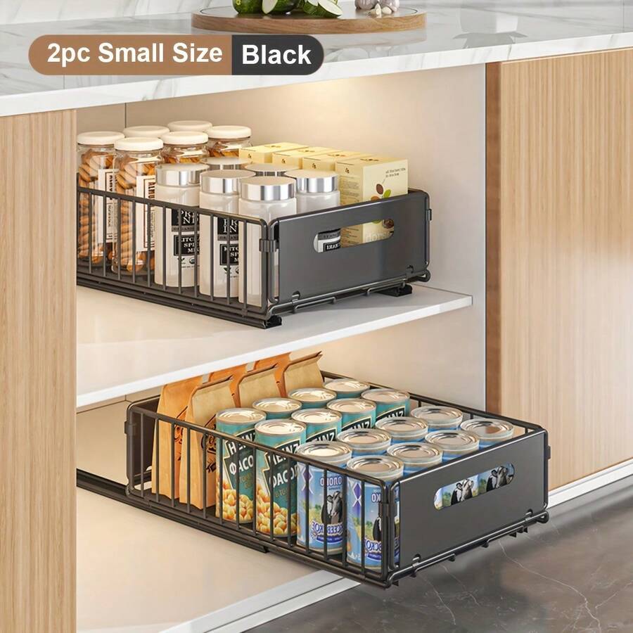 [Lightweight Metal Storage Drawers] 2pcs Lightweight Metal Pull-Out ...