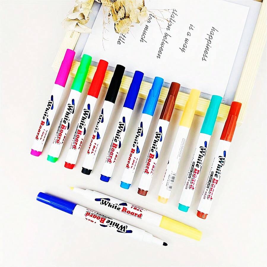 12 Marcadores borrables para pizarra blanca - Marcadores de borrado en ...