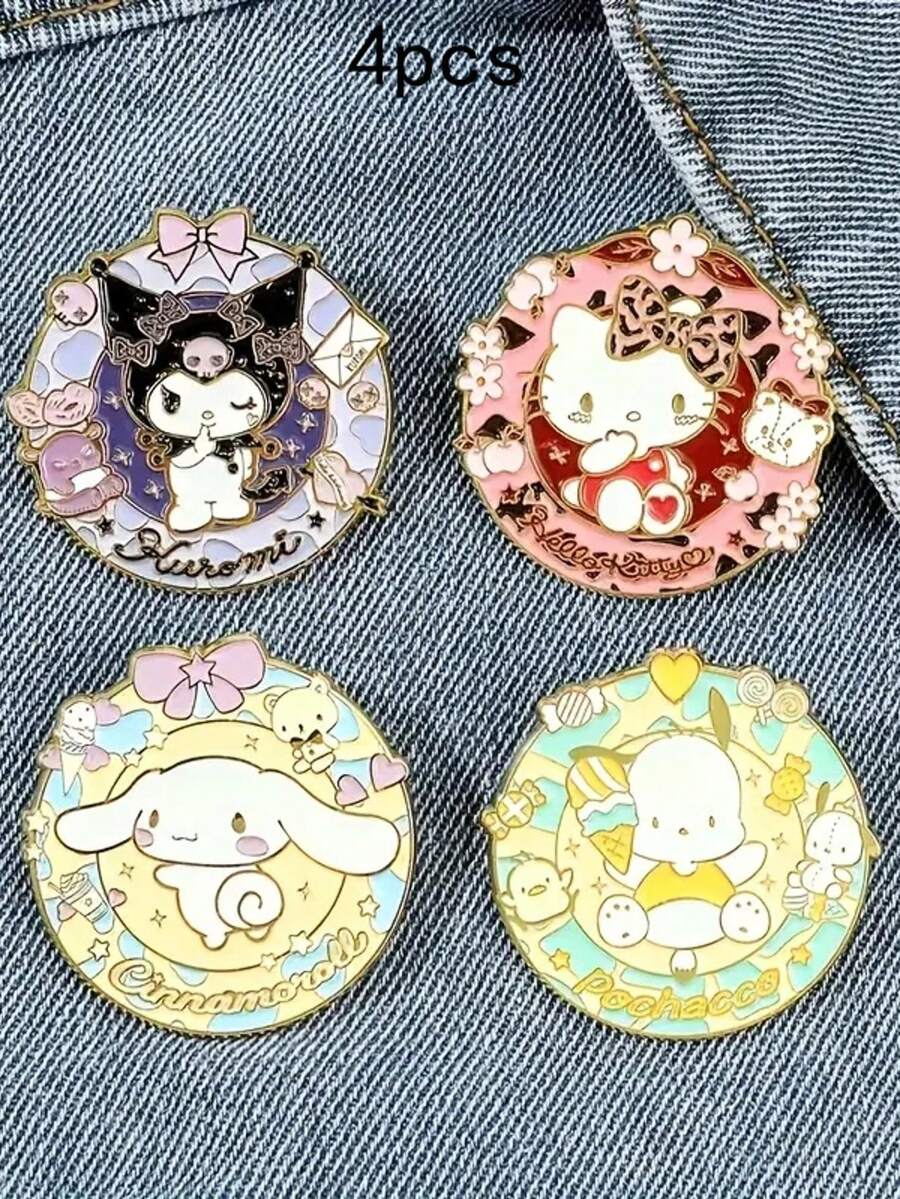 Sanrio 4pcs Sanrio Licensed Enamel Pins - Cute Sanrio Character ...