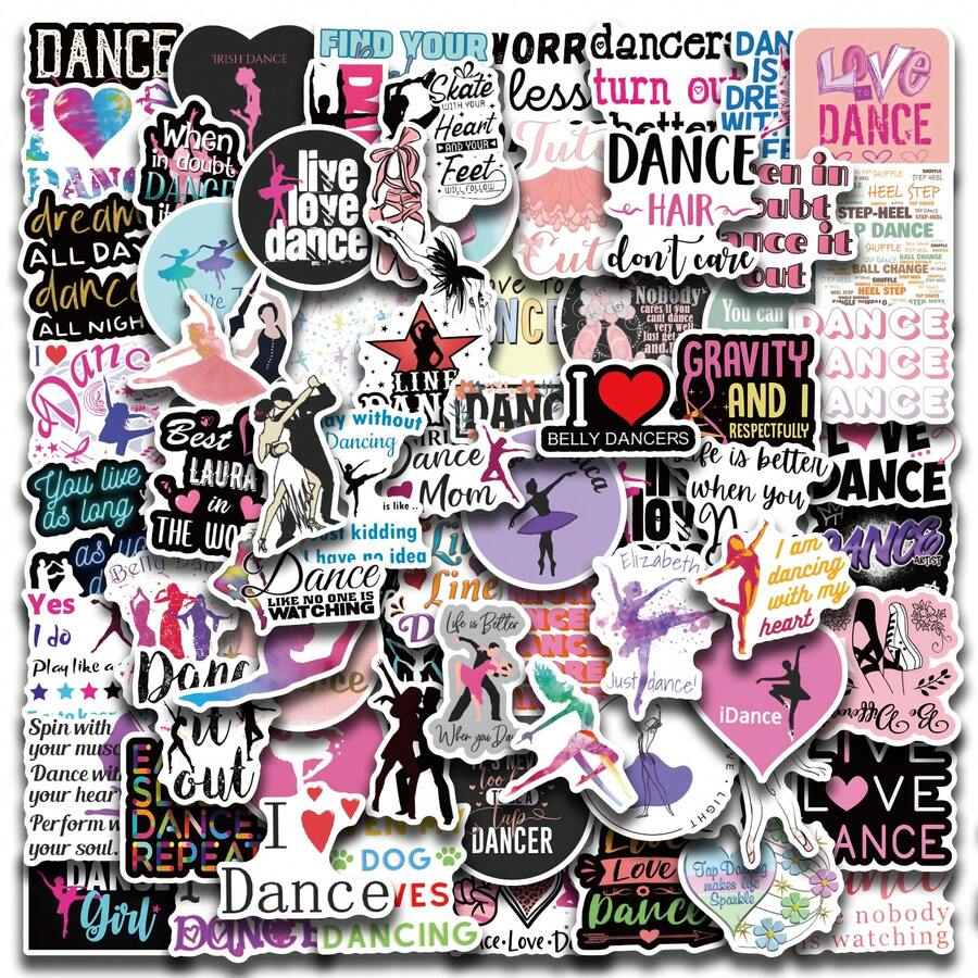 100PCS Ballet Dance Stickers Vinyl Aesthetics Stickers, Scrapbook ...