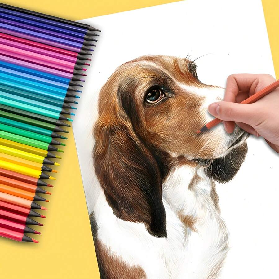 12pcs Professional Level Black Wooden Colored Pencils Set, High ...