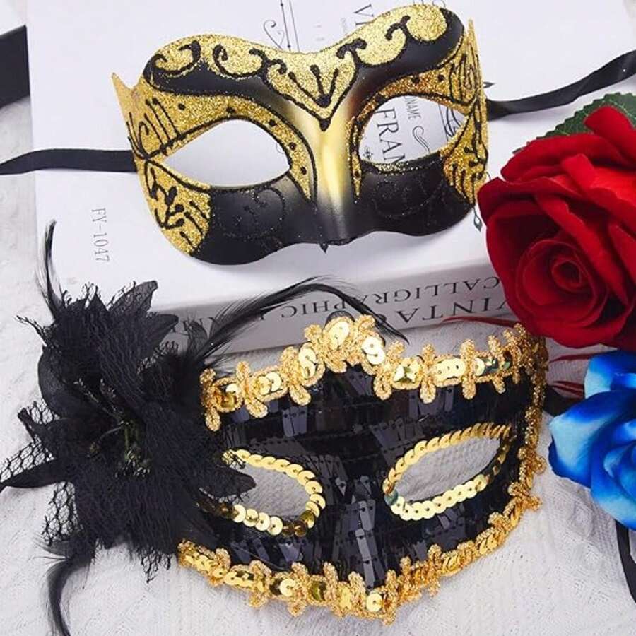 Party Ball Couple Masks Best Choice For Couples Attending Masquerade ...