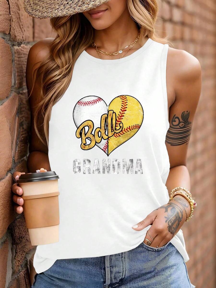 Heart Shaped Baseball And Softball Women's Vest | SHEIN USA