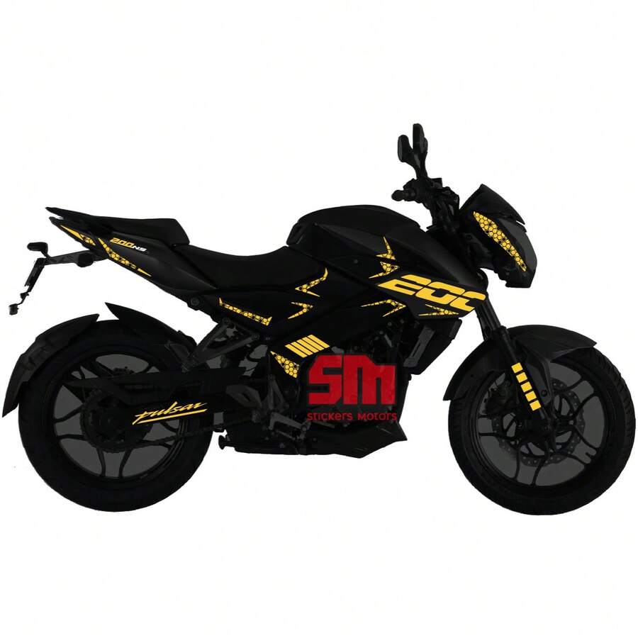 Kit Stickers Pulsar NS 200, Kit Stickers reflejante para tapas de moto ...