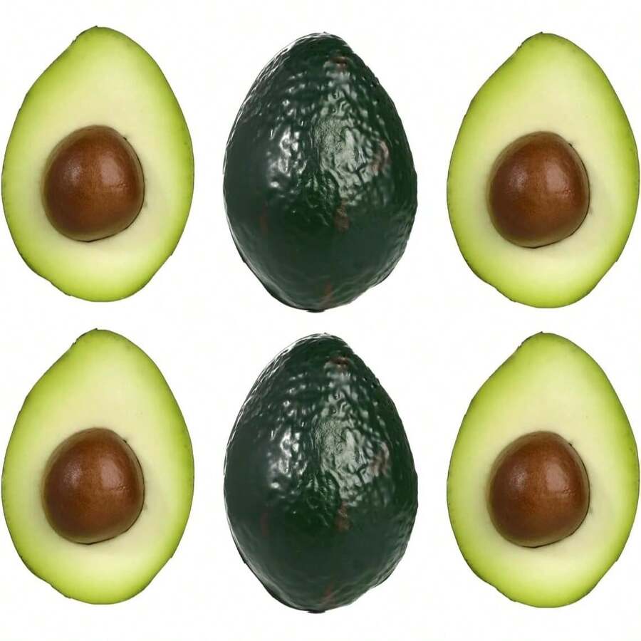 6 Pieces Artificial Avocados, Lifelike Avocado Plastic Fruit, Realistic ...