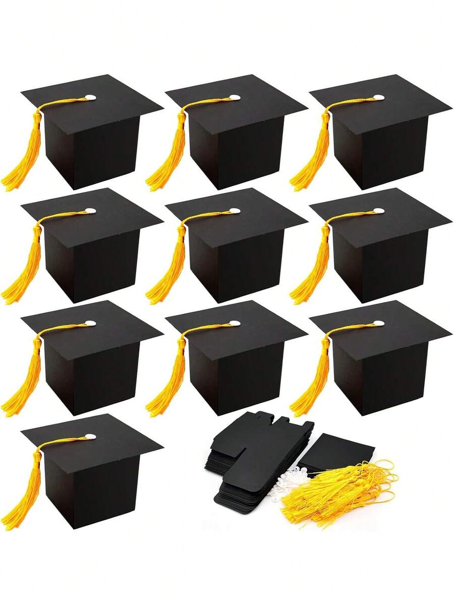 12pcs Graduation Cap Favor Boxes, Graduation Party Packaging Boxes ...