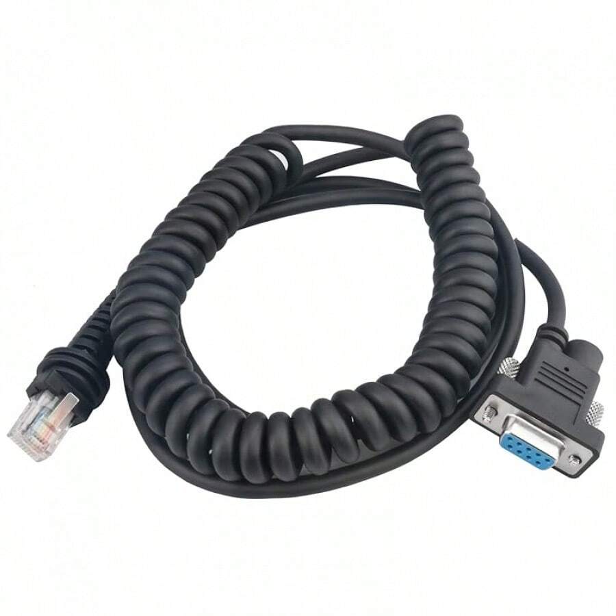Barcode Scanner Serial Cable (+/-5V Signals) Coiled 9ft RS232 DB9 ...