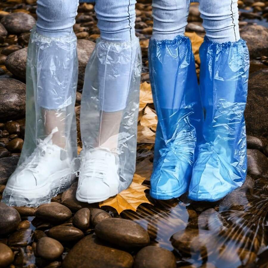 Disposable Transparent Plastic Waterproof Shoe Cover, Outdoor Thick ...