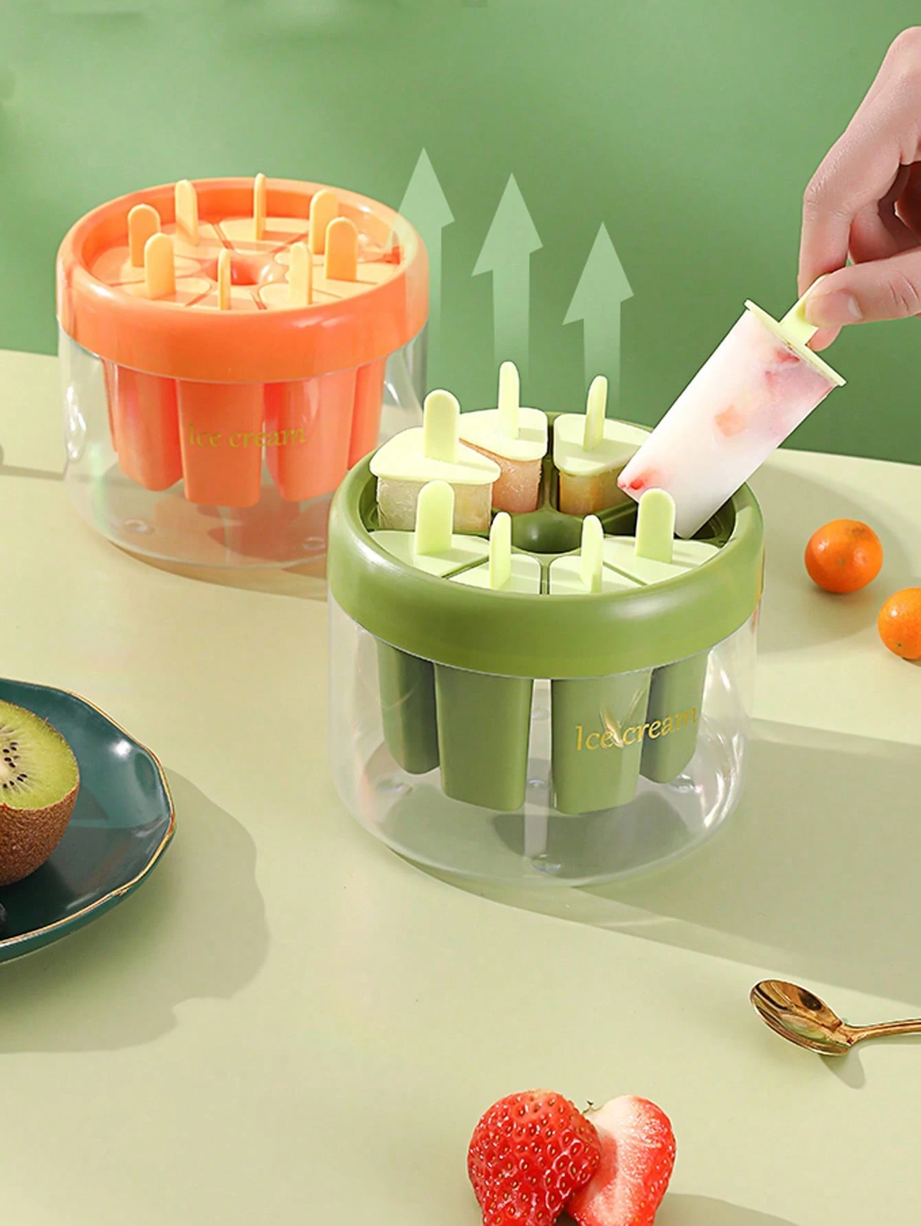 Popsicle Mold, Silicone Ice Lolly Maker With Lid, DIY Ice Cream & Ice ...
