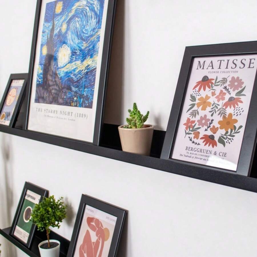 Modern Picture Ledge Shelf, Floating Gallery Wall Shelves, Thin Frame ...