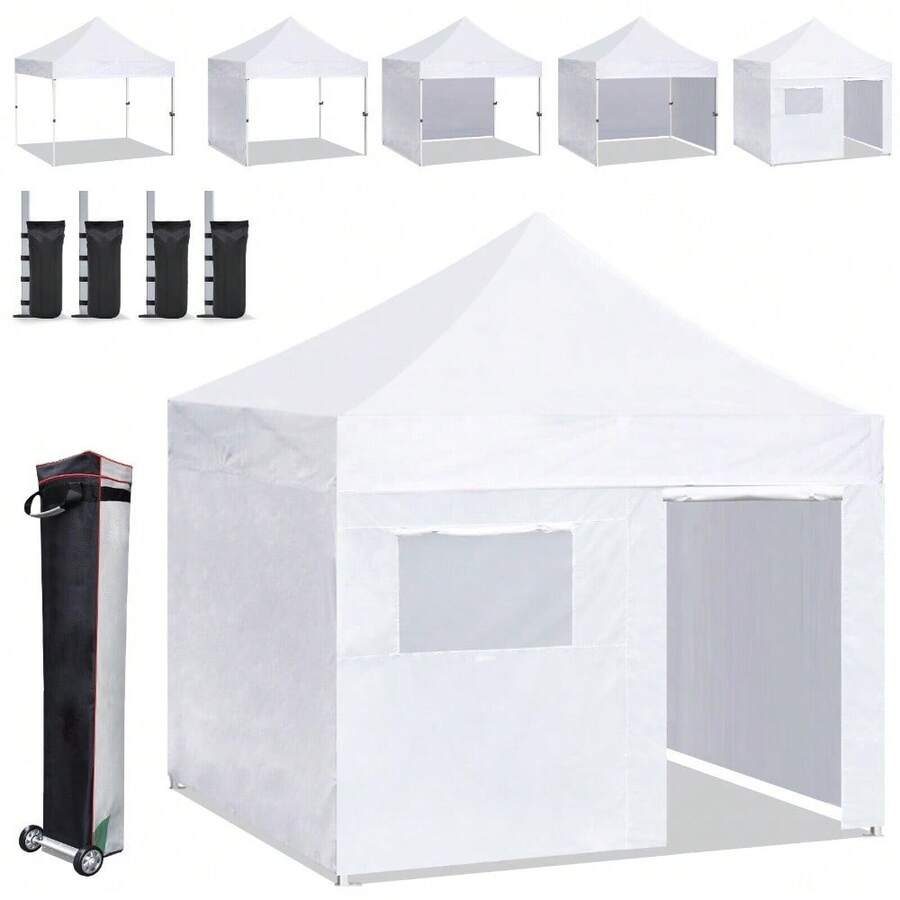 USA 10'x10' Pop-Up Canopy Tent Instant Canopies With 4 Side Wall ...