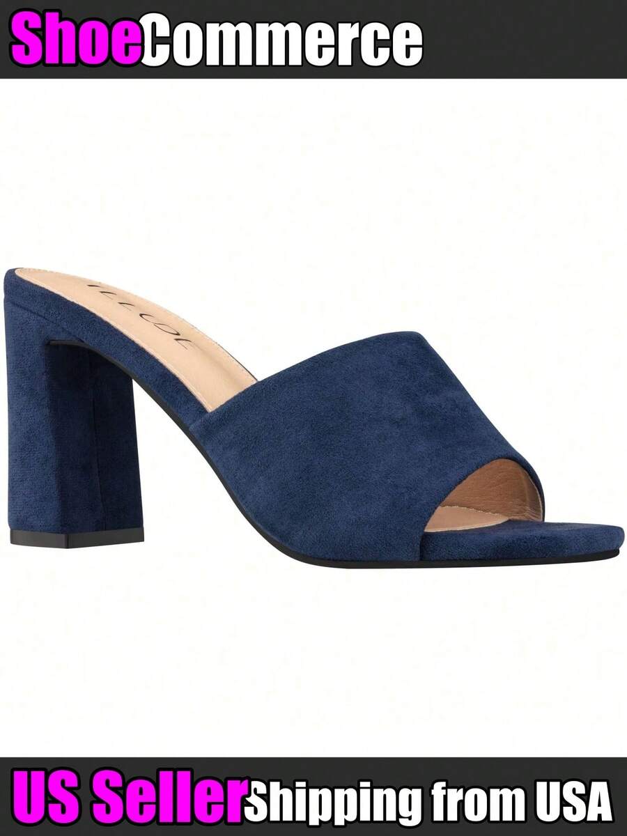 ILLUDE Women's Chunky Heeled Mule Sandals Low Heel Sandals Single Strap ...