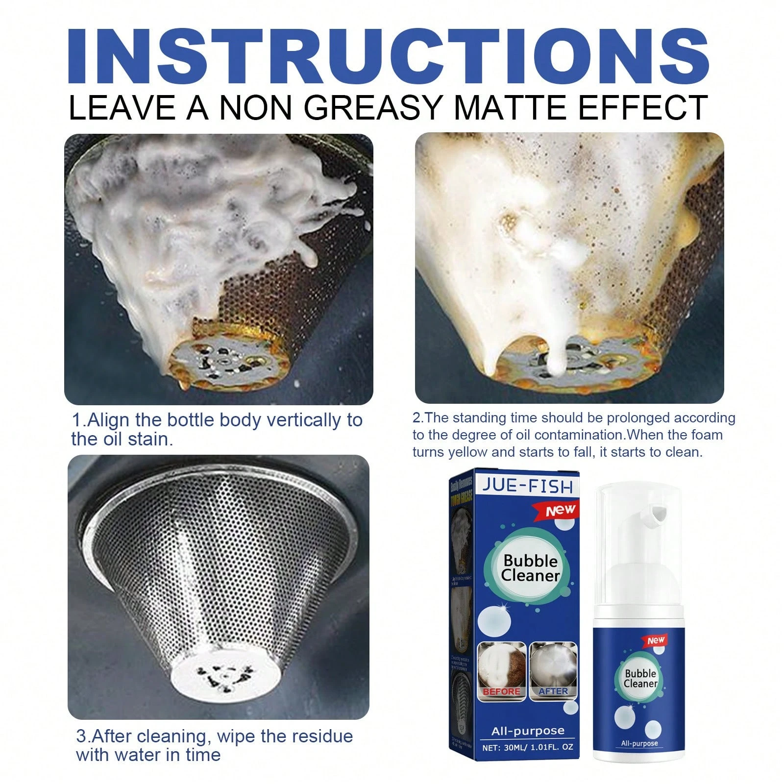 Multi-Purpose Grease Remover Foam Cleaner - Strong Degreaser For ...