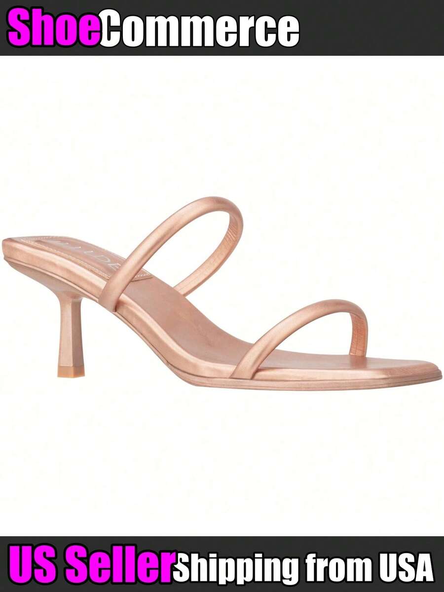 ILLUDE Women's Mules Square Toe Two Strap Low Kitten Heel Low Heeled ...