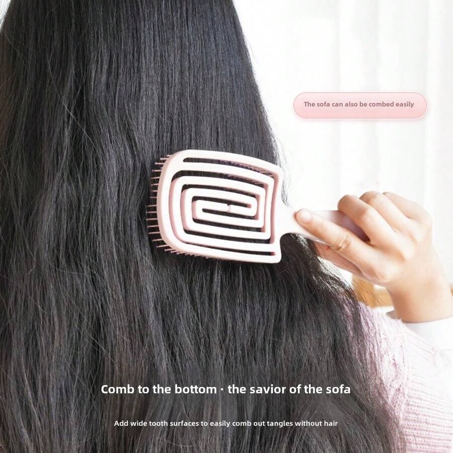 1pc Elastic Massage Comb Hollow Out Hair Brush Scalp Massage Combs Hair ...