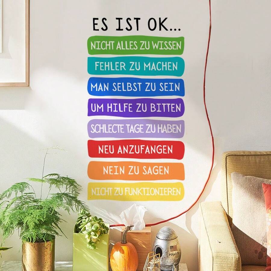 German It's Okay To Not Be Okay Poster, Motivational Kids Art ...