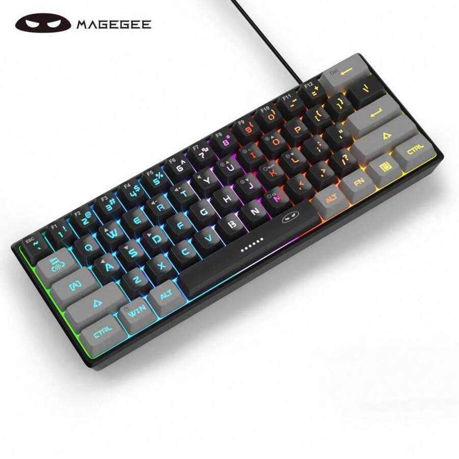 MageGee Mini 60% Membrane Gaming Keyboard, National Day Offers, RGB ...