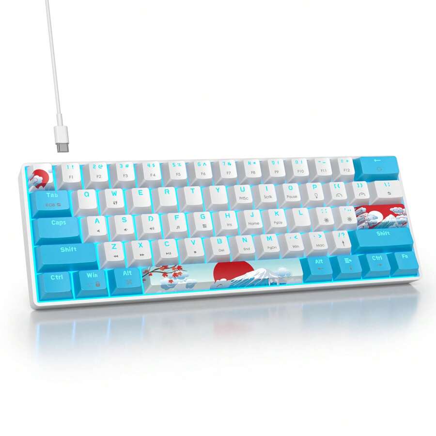 60% Mechanical Keyboard, Compact 60 Percent Gaming Keyboard RGB Backlit ...