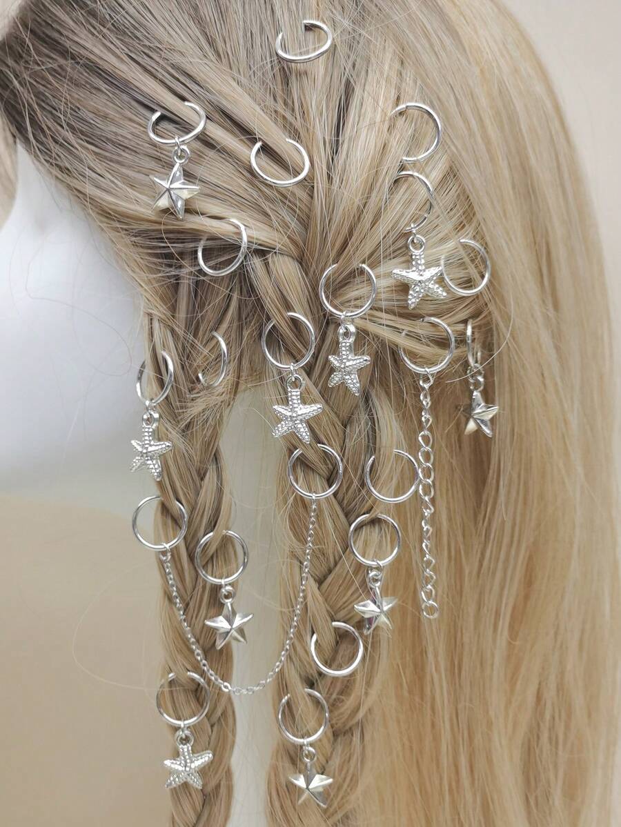 22pcs Starfish Charm Hair Ring | SHEIN USA